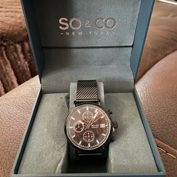 SO & CO | Accessories | So Co Black Stainless Steel Mens Watch | Poshmark